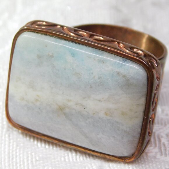 Source Unknown | Jewelry | Vintage Copper Ring With Granite Stone ...